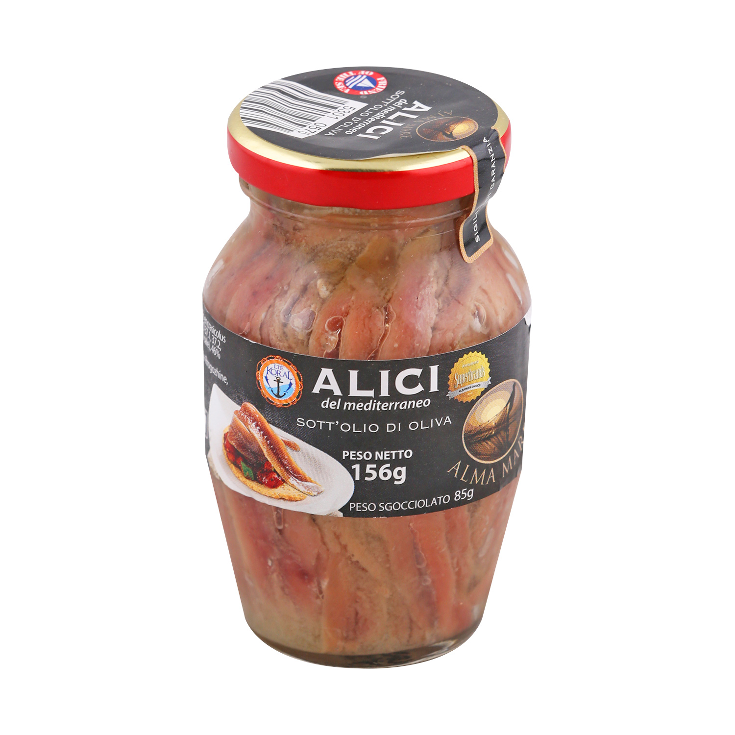 Inćuni fileti u maslinovom ulju 156 g Coral - Voli eCommerce